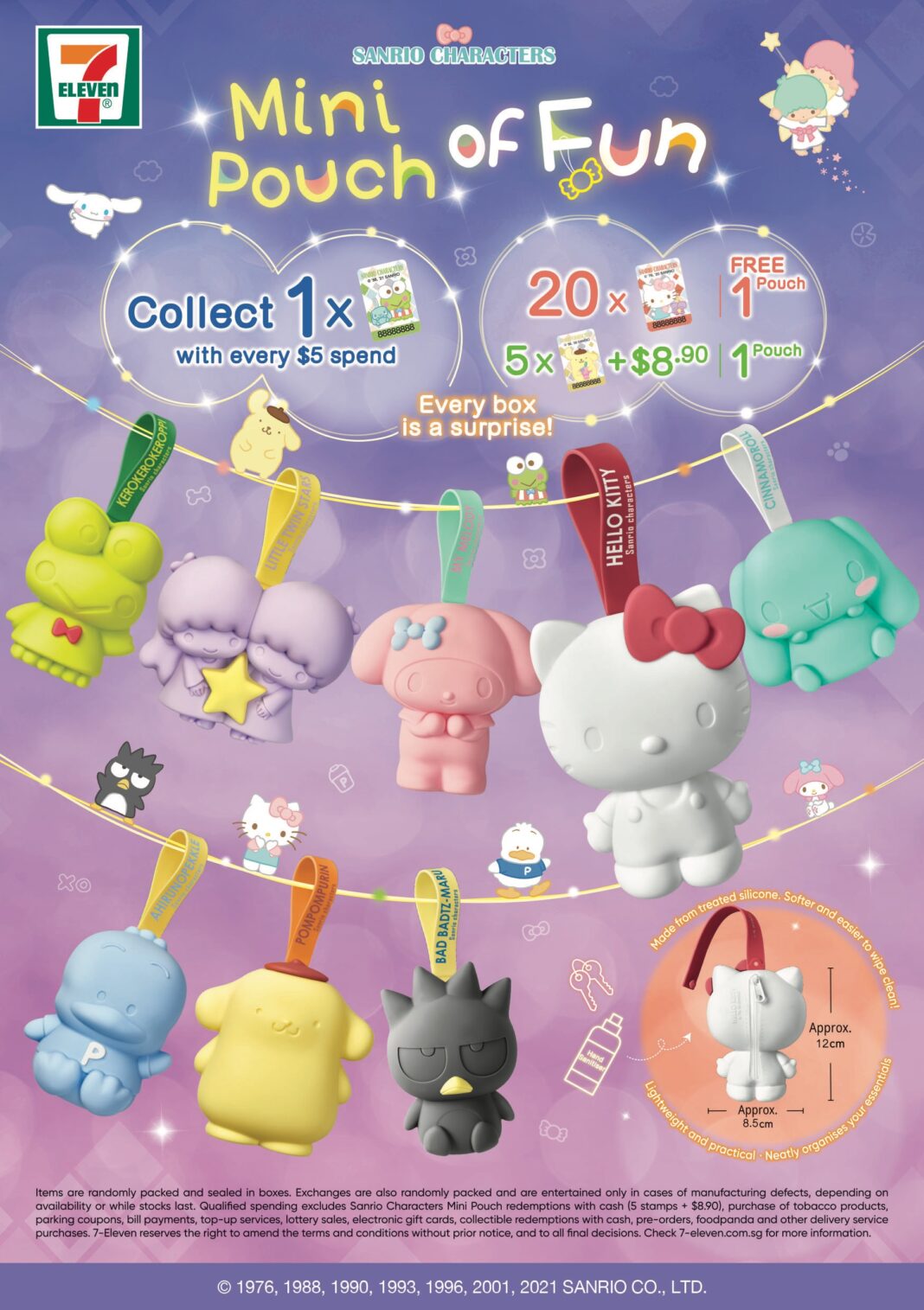 Sanrio characters back as handy silicone zip pouches exclusively by 7 ...